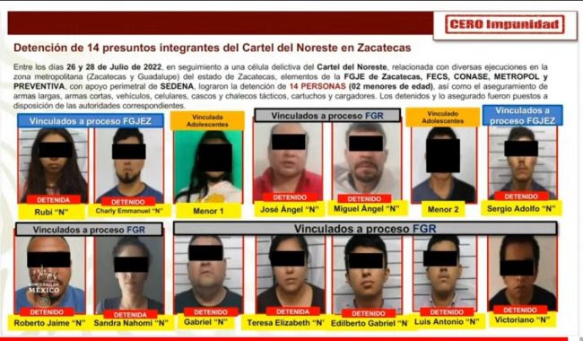 Capturan a 14 del Cártel del Noreste - NTR Zacatecas