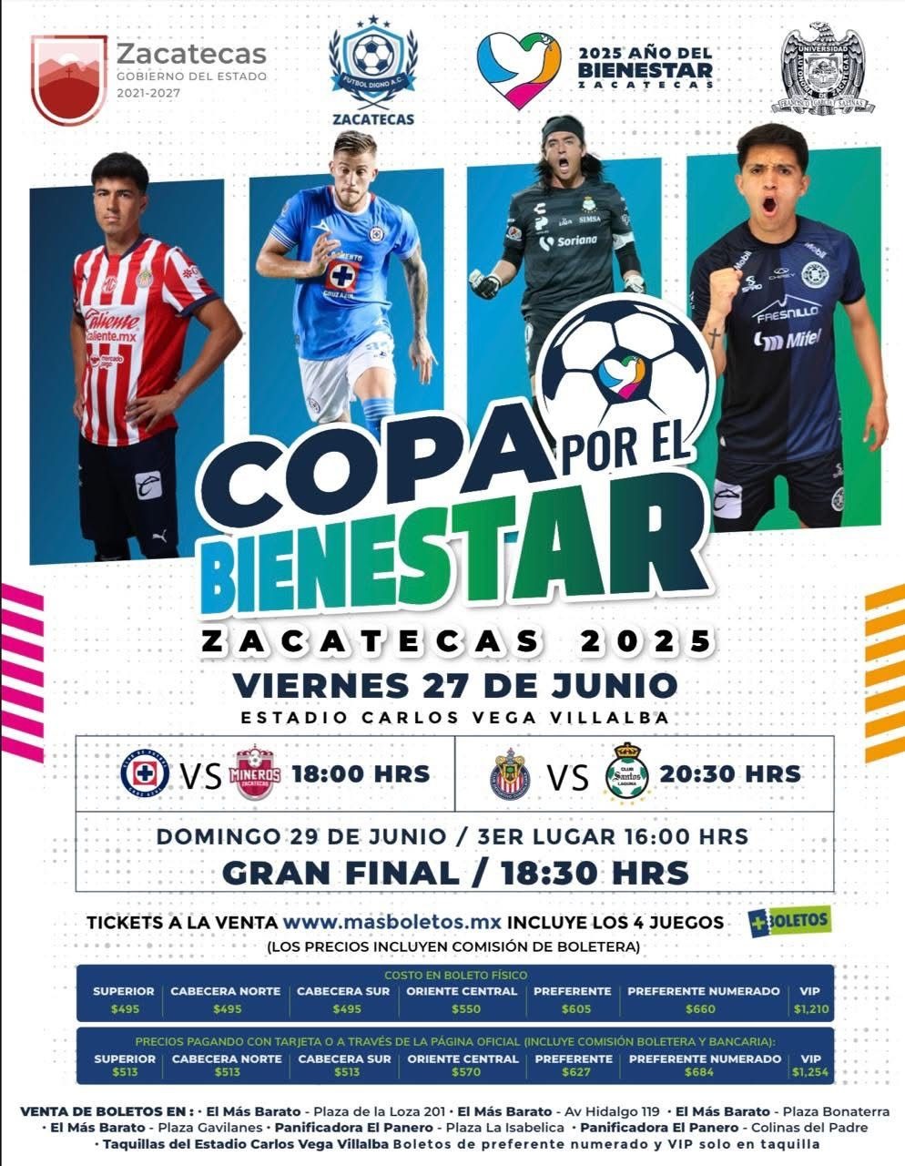 Publican horarios y costos para la Copa por el Bienestar - NTR Zacatecas